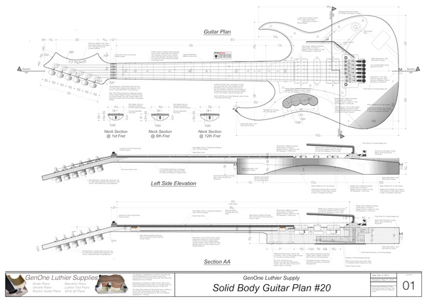 Solid Body Electric Guitar Plan 20 Genone Luthier Services