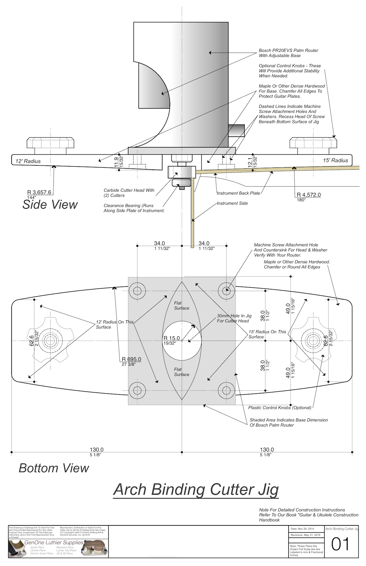 Arch Binding Cutter - GenOne Luthier Services
