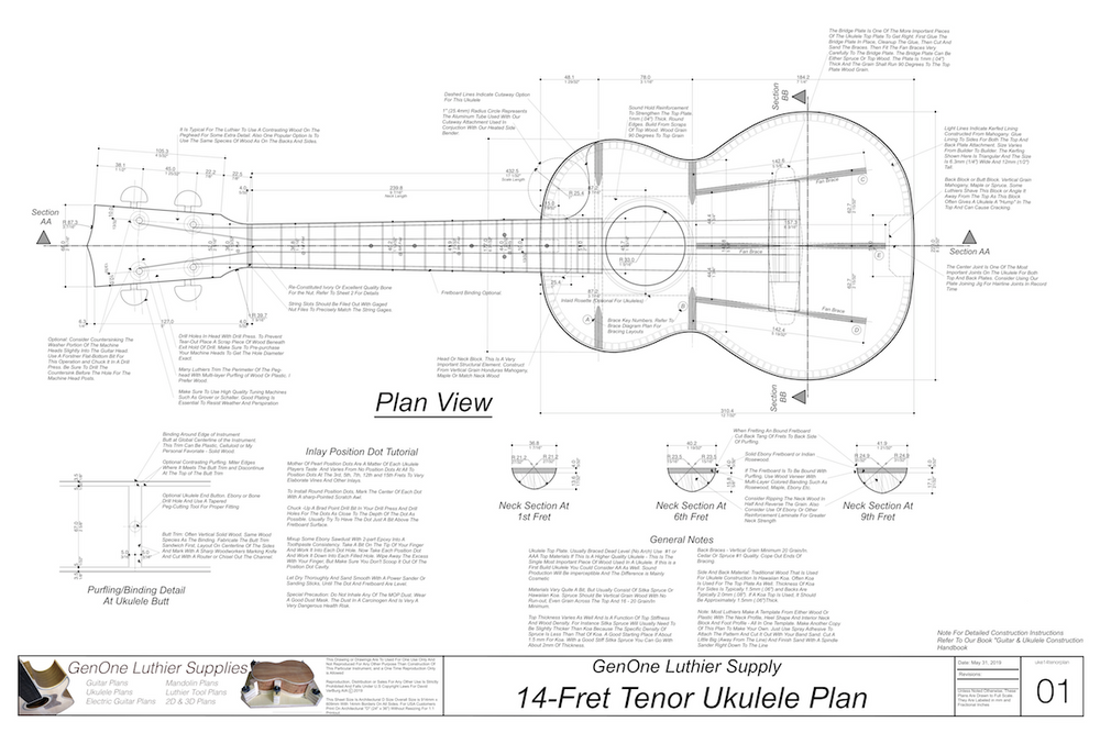 Tenor Ukulele Plans - GenOne Luthier Services