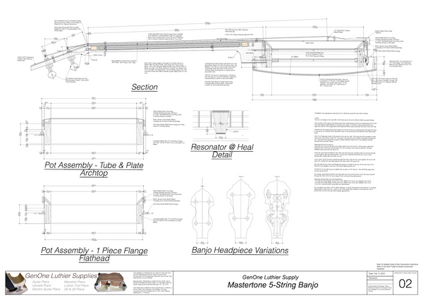 5-String Mastertone Banjo Plans - GenOne Luthier Services