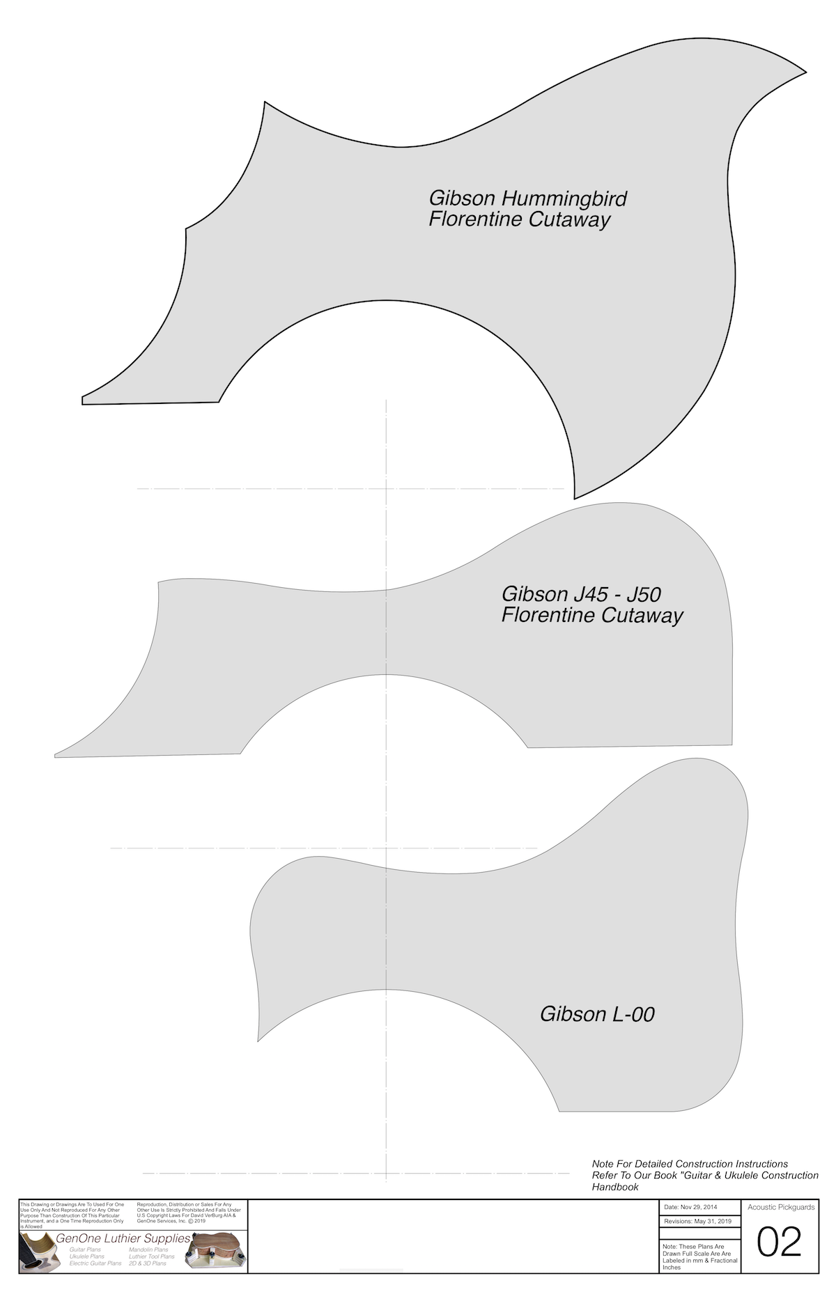 Free Plans - GenOne Luthier Services