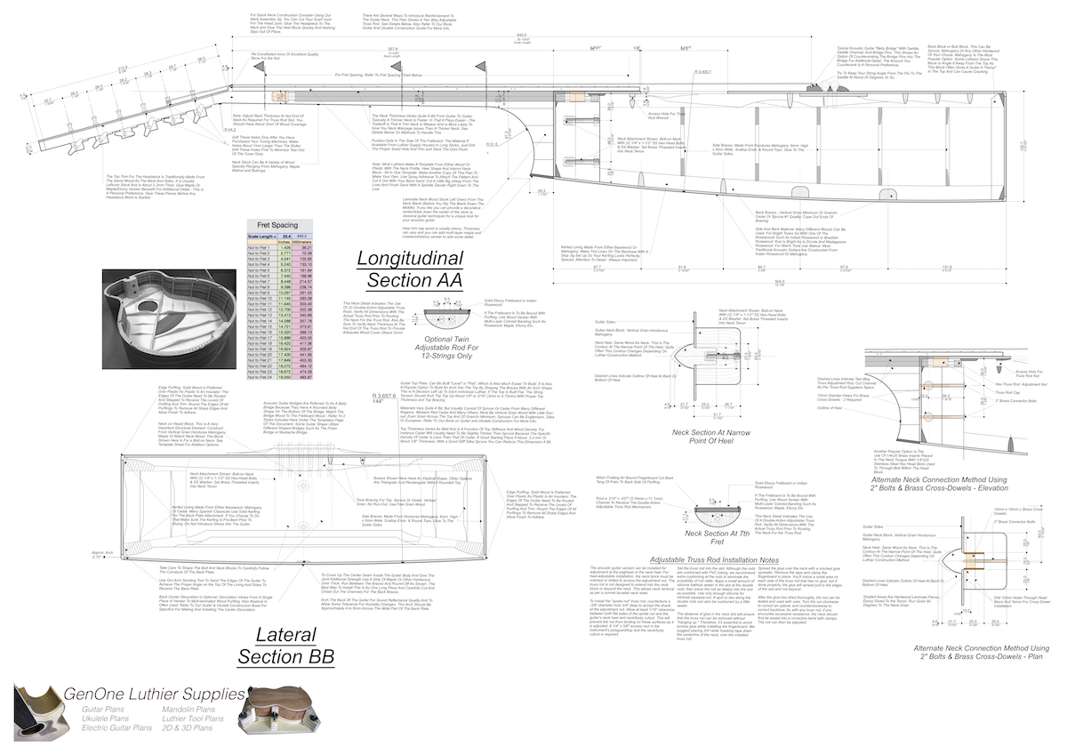 12-String Acoustic Guitar Plans - GenOne Luthier Services