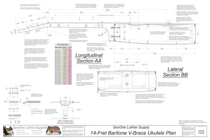 Baritone Ukulele Plans - GenOne Luthier Services
