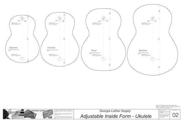 Adjustable Inside Form Plans - Ukulele - GenOne Luthier Services