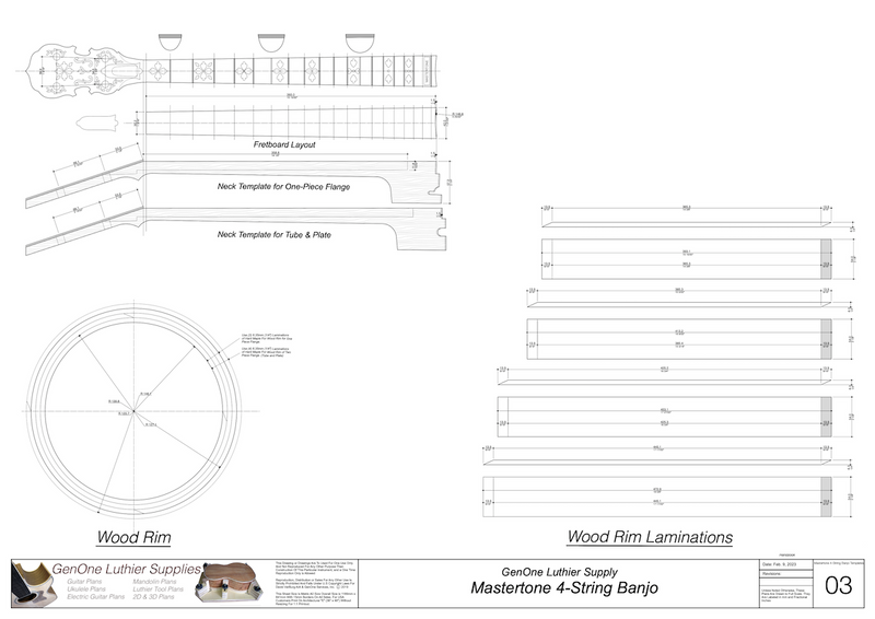 4-String Mastertone Banjo Plans - GenOne Luthier Services