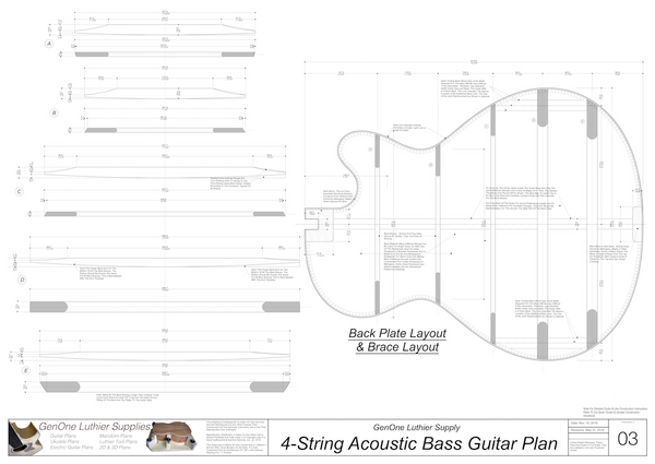 4-String Acoustic Bass Guitar Plans - GenOne Luthier Services