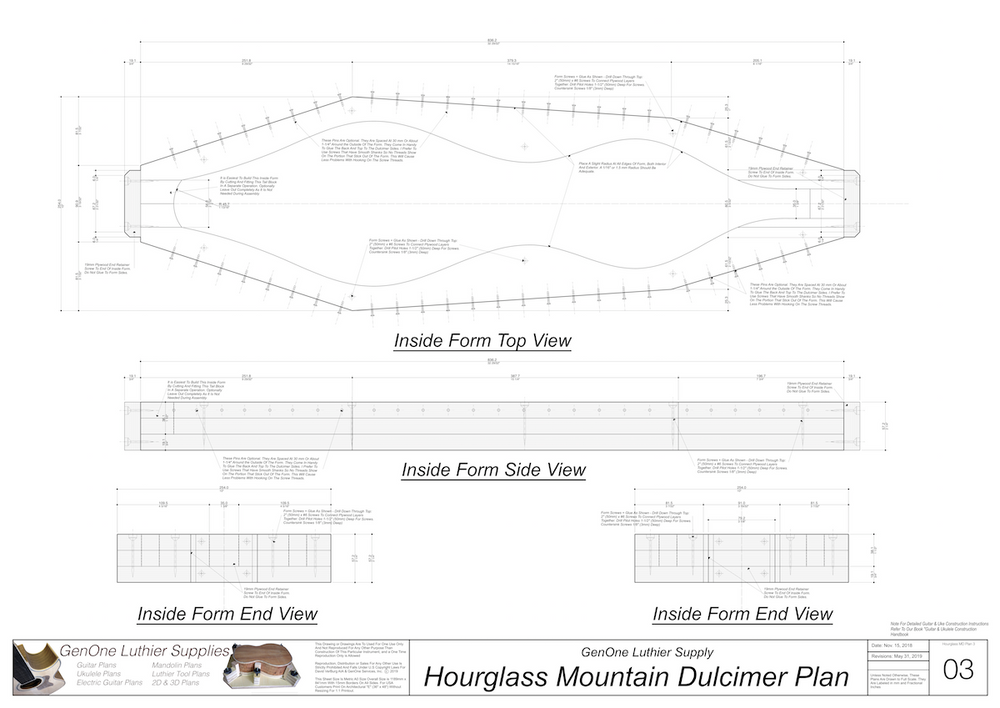 Hourglass Mountain Dulcimer Plans - GenOne Luthier Services