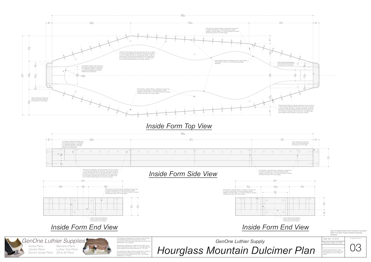 Hourglass Mountain Dulcimer Plans - GenOne Luthier Services