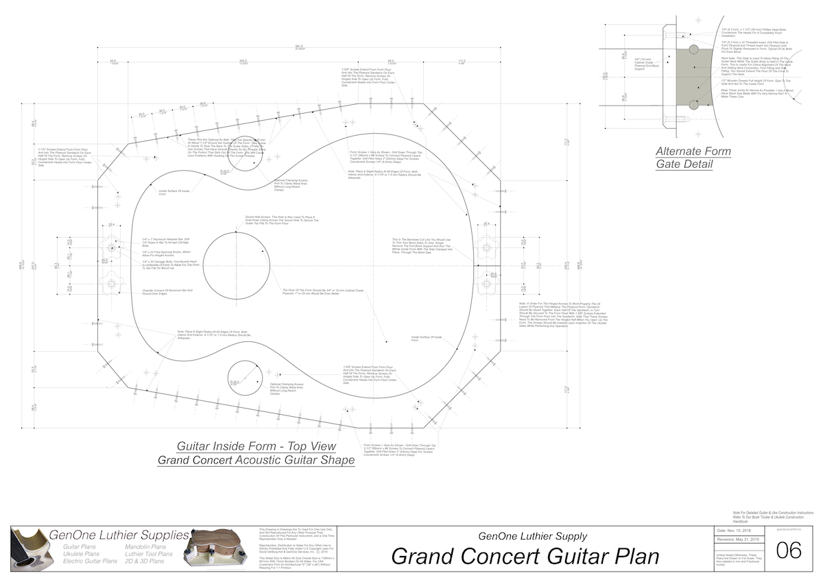 Grand Concert Guitar Plans - GenOne Luthier Services
