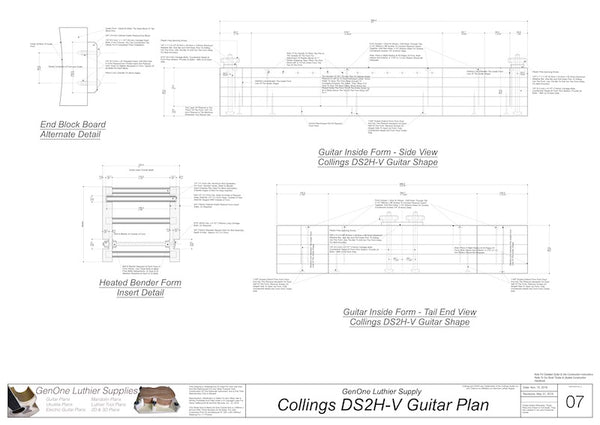 Collings DS2H V-Brace Guitar Plans Form Package - GenOne Luthier Services