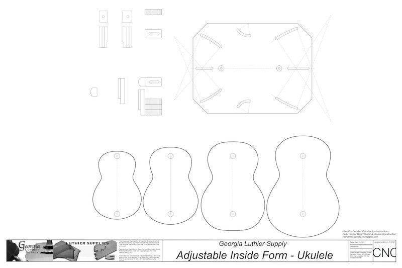 Adjustable Inside Form Plans - Ukulele - GenOne Luthier Services
