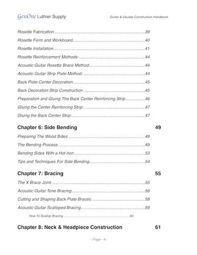 Guitar & Ukulele Construction Guide - GenOne Luthier Services